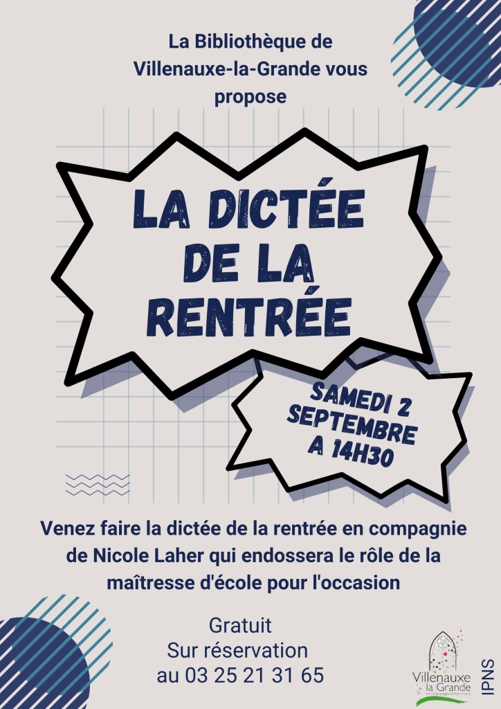 Villenauxe-la-Grande - DICTÉE DE LA RENTRÉE 2023